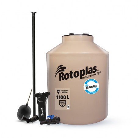 TINACO ROTOPLAS 1,100 LT TRICAPA BEIGE